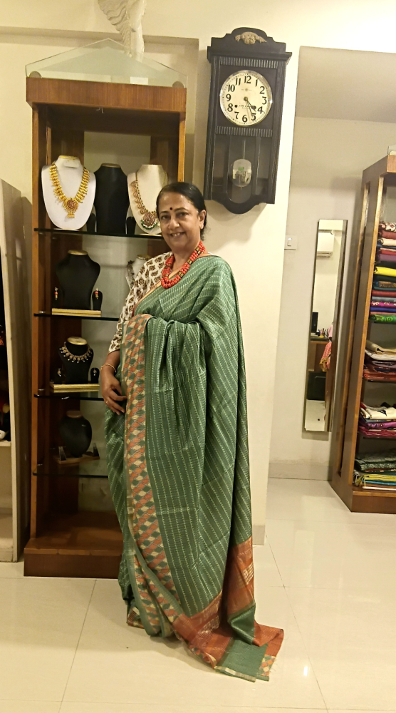 Tussar silk saree with Geometric pattern zari checks - FANCY PARTY ...